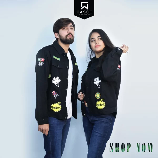 UNISEX Denim Patches Jacket (Black)-JB-0112 – Cascowardrobe